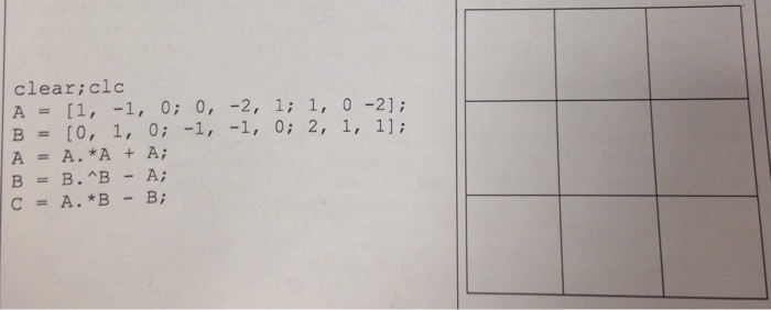 Solved Fill out the 3x3 matrix template for matrix C with | Chegg.com