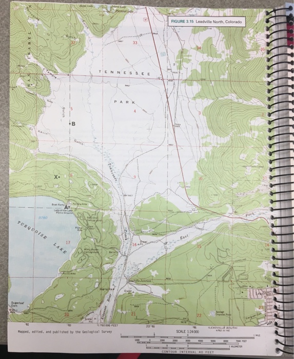 On most quadrangles, each section is numbered in red | Chegg.com