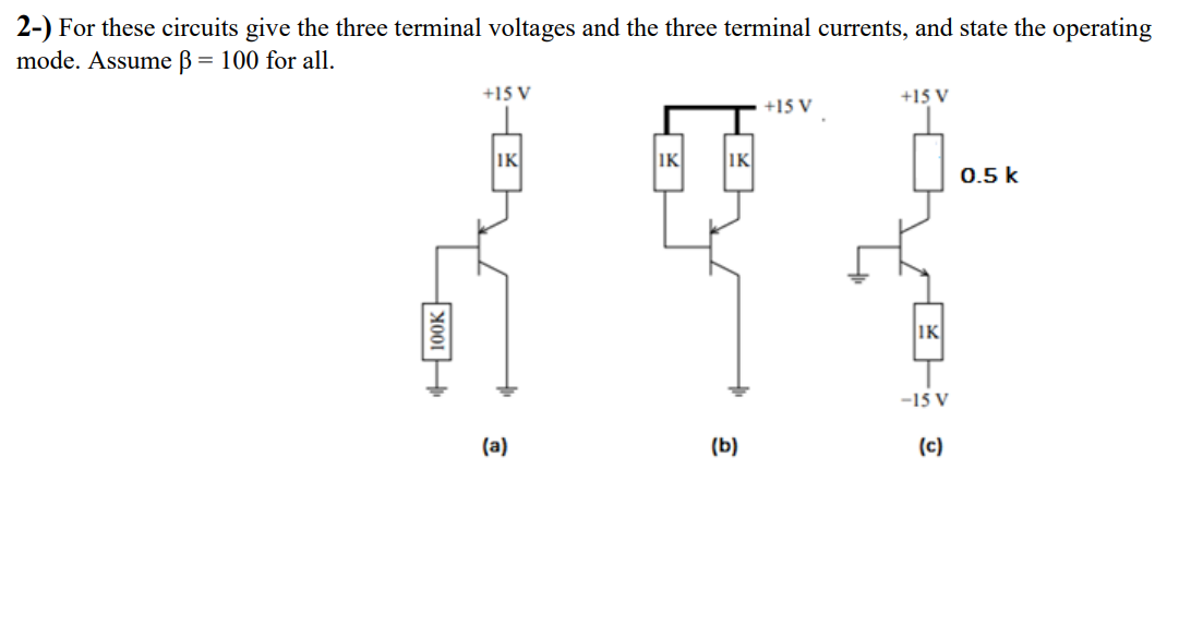 Solved 2-) For these circuits give the three terminal | Chegg.com