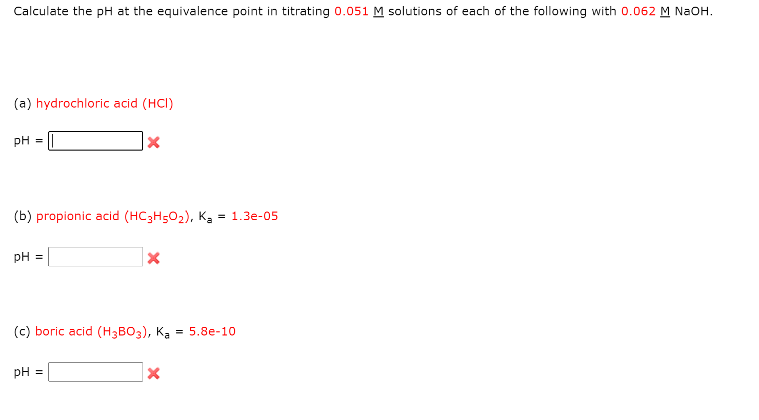 Solved Calculate the pH at the equivalence point in | Chegg.com