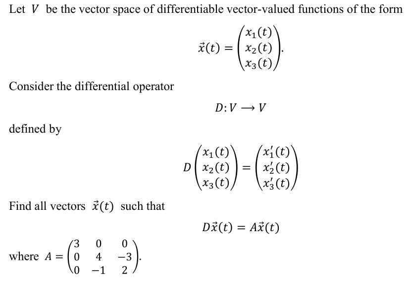 Solved Let V be the vector space of differentiable | Chegg.com