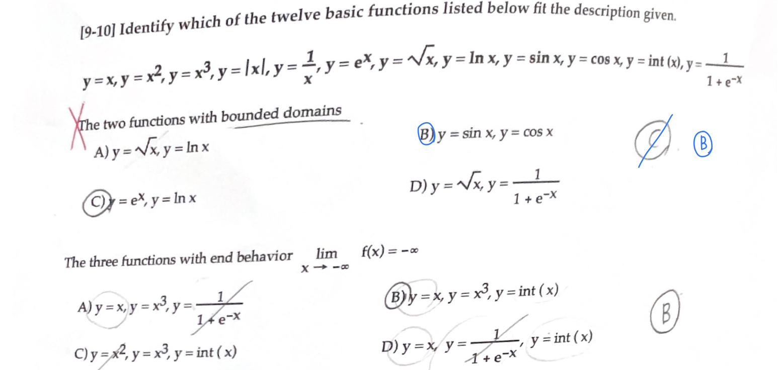 Solved [9-10] Identify which of the twelve basic functions | Chegg.com