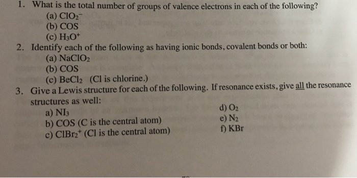 Solved 1. What is the total number of groups of valence | Chegg.com
