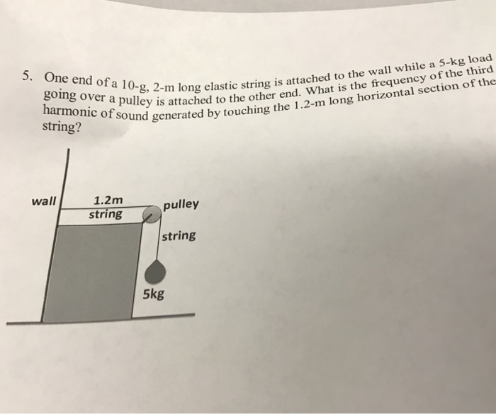 Solved One end of a 10-g, 2-m long elastic string is | Chegg.com