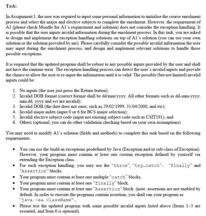 the solution must be in JAVA. comment below so that i | Chegg.com