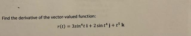Solved Find the derivative of the vector-valued function: | Chegg.com