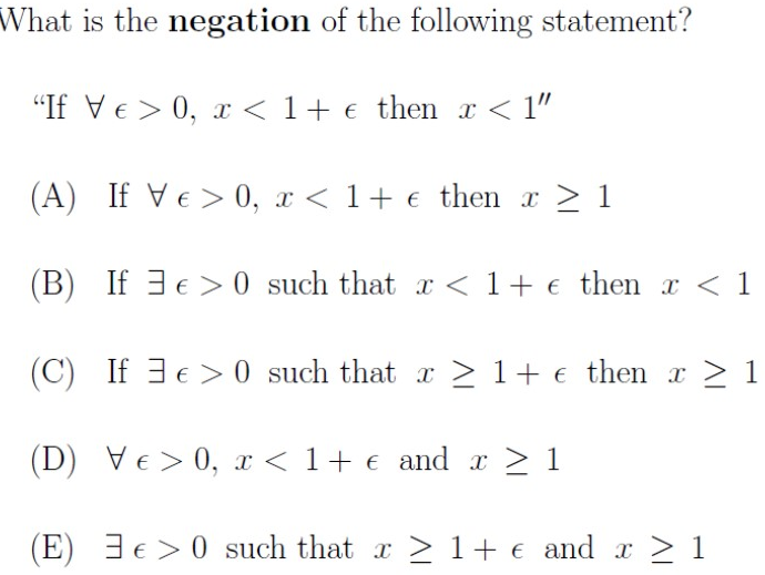 Solved What is the negation of the following statement? "If | Chegg.com