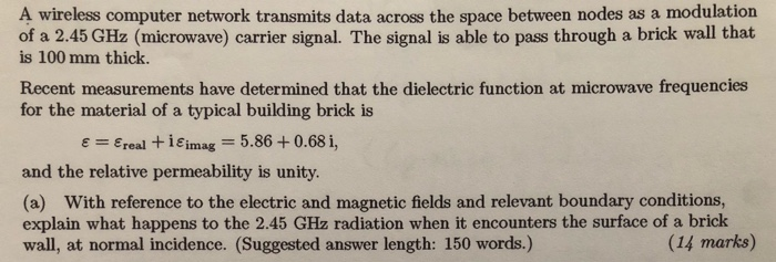 Solved wireless computer network transmits data across the | Chegg.com