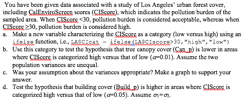 Solved You have been given data associated with a study of | Chegg.com