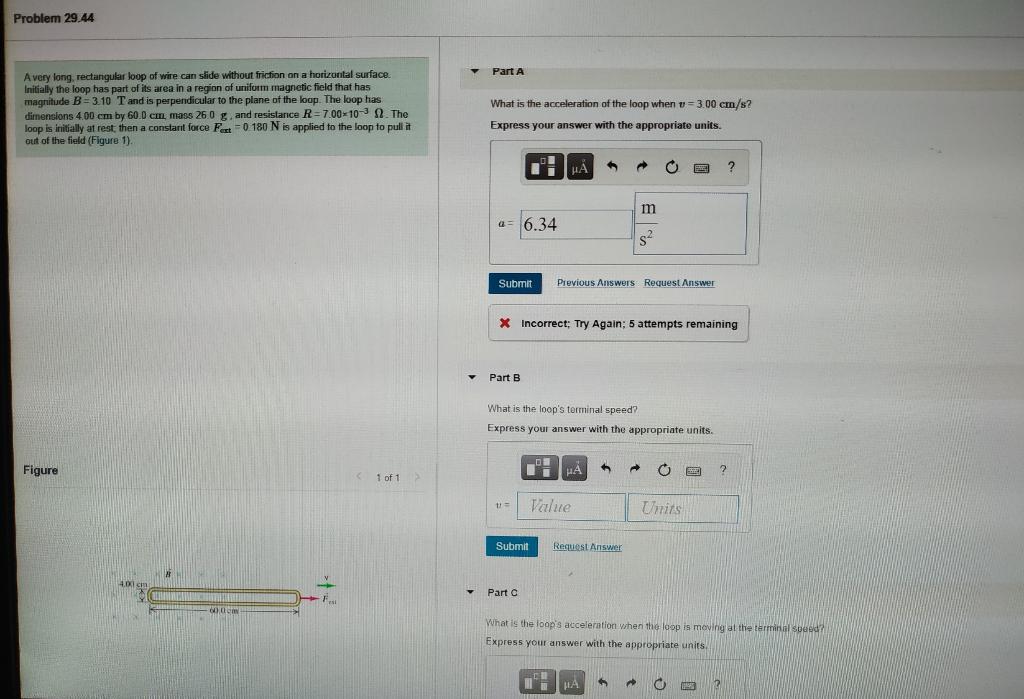Solved Problem 29.44 Part A A very long, rectangular loop of | Chegg.com