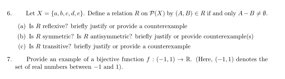 Solved 6. Let X = {a,b,c,d, e}. Define a relation R on P(X) | Chegg.com