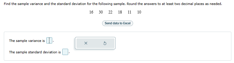 The sample standard deviation is | Chegg.com