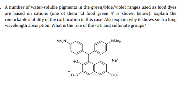 Solved A number of water-soluble pigments in the | Chegg.com