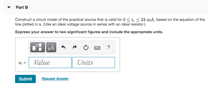Part B Construct a circuit model of the practical | Chegg.com