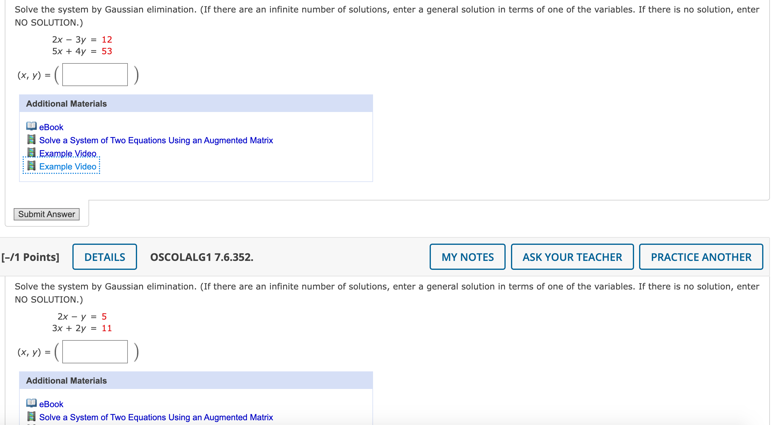 Solved Solve the system by Gaussian elimination. (If there | Chegg.com