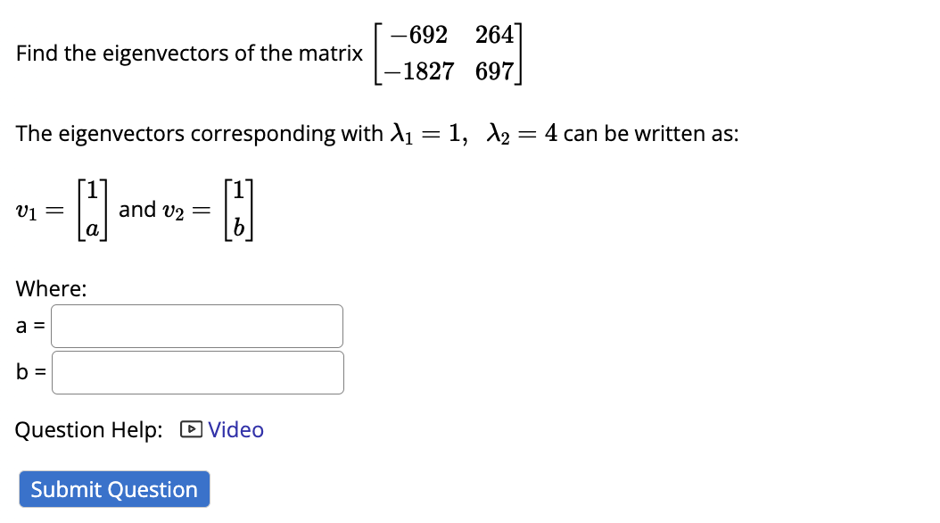 Solved Find the eigenvectors of the matrix | Chegg.com