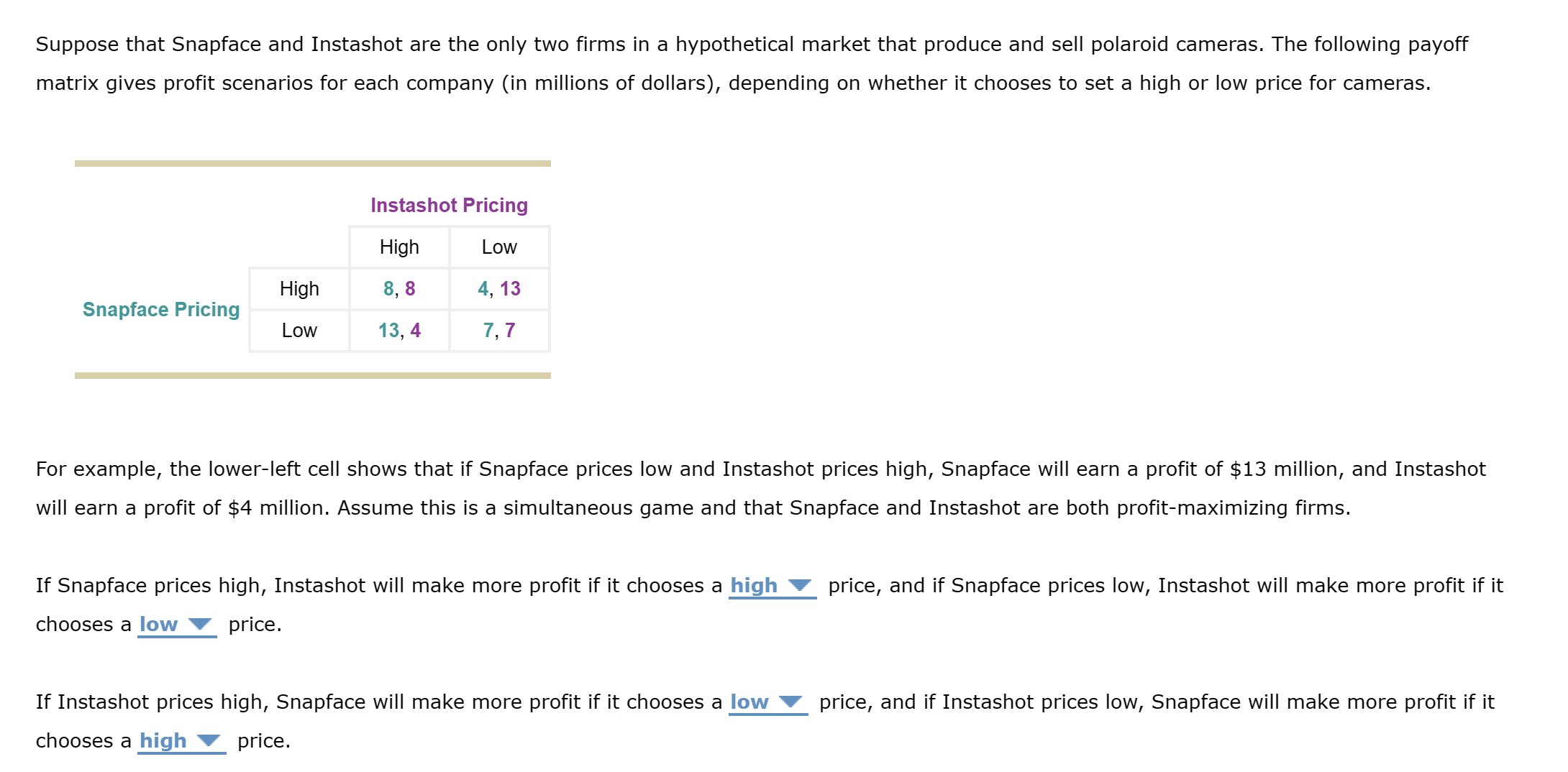 Solved Suppose that Snapface and Instashot are the only two | Chegg.com