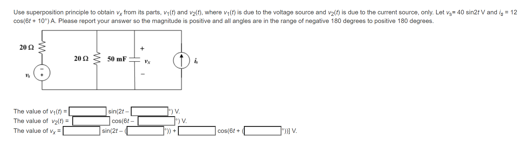 Solved Use superposition principle to obtain vx from its | Chegg.com