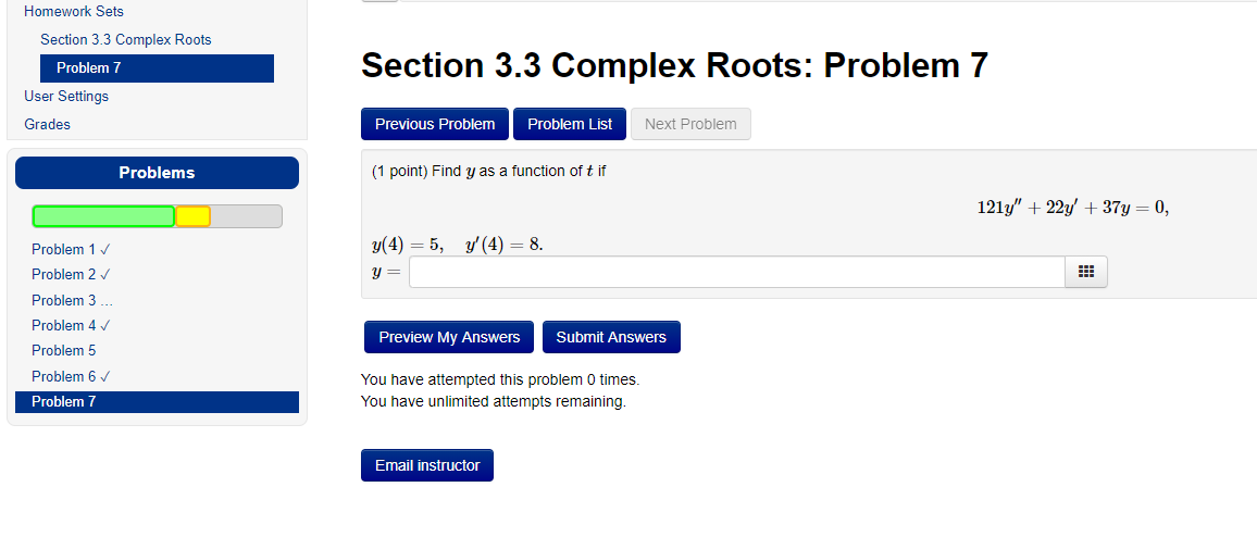Solved Homework Sets Section 3.3 Complex Roots Problem 7 | Chegg.com