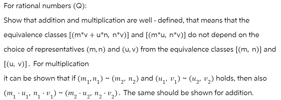 Solved For rational numbers (Q) ﻿:Show that addition and | Chegg.com