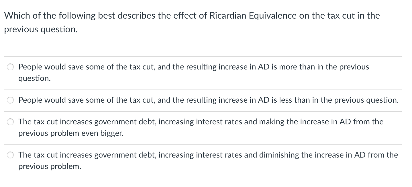 Solved If the government cut taxes by $500 million, in the | Chegg.com