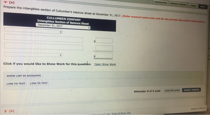 Solved CALCULATOR PRINTER VERSION 'BACK- Exercise 12-8 (Part | Chegg.com
