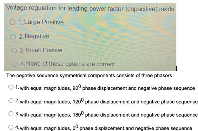 Solved Voltage regulation for lagging power factor | Chegg.com