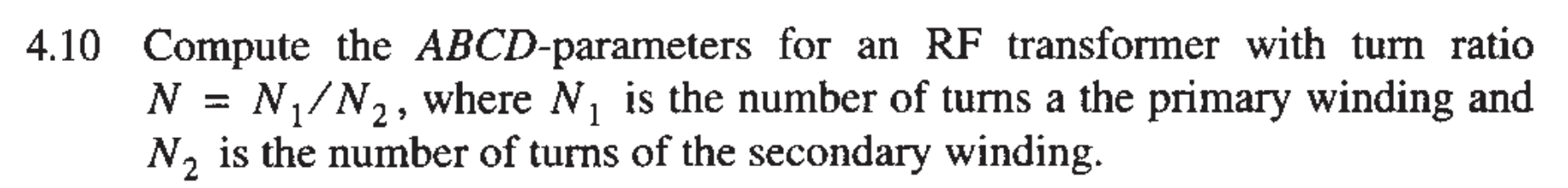 Solved 4.10 Compute the ABCD-parameters for an RF | Chegg.com