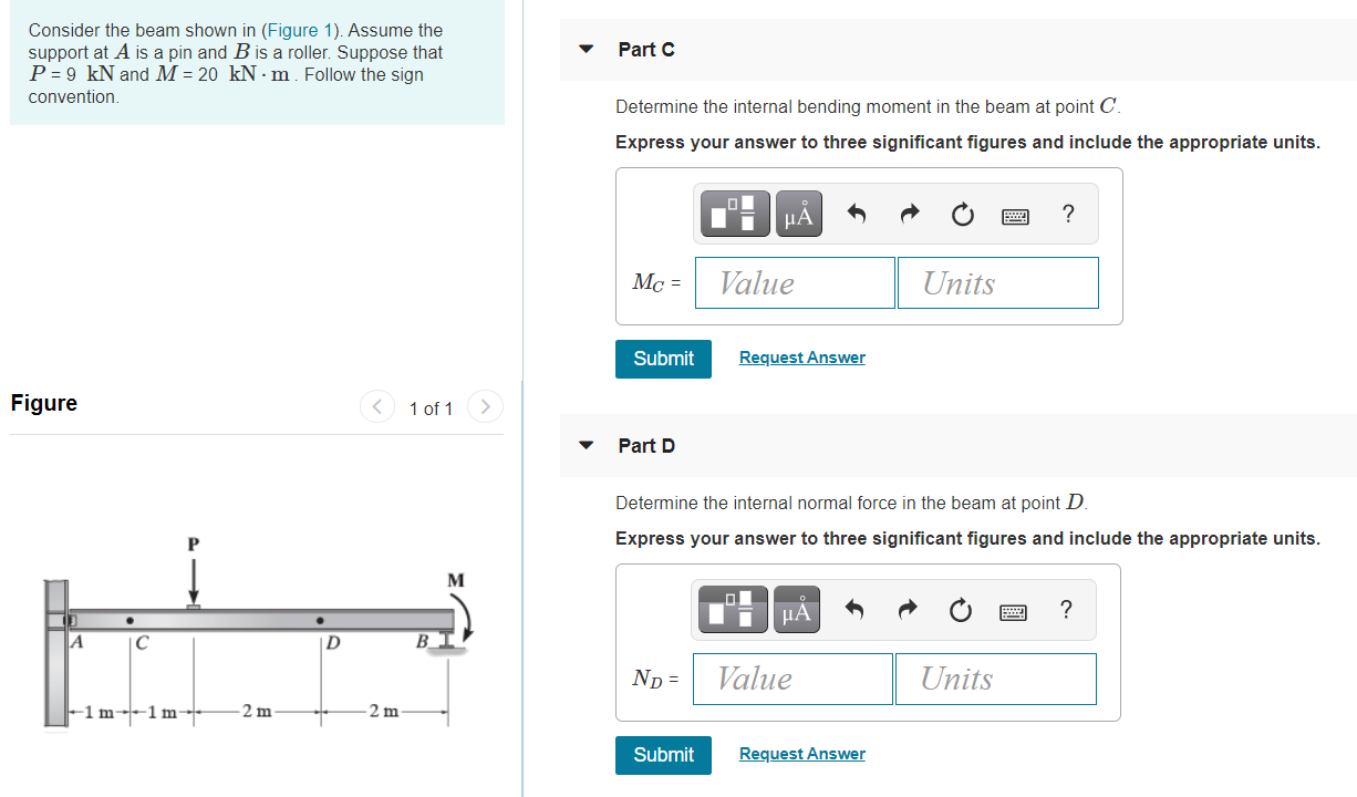 Solved Part C Consider the beam shown in (Figure 1). Assume | Chegg.com