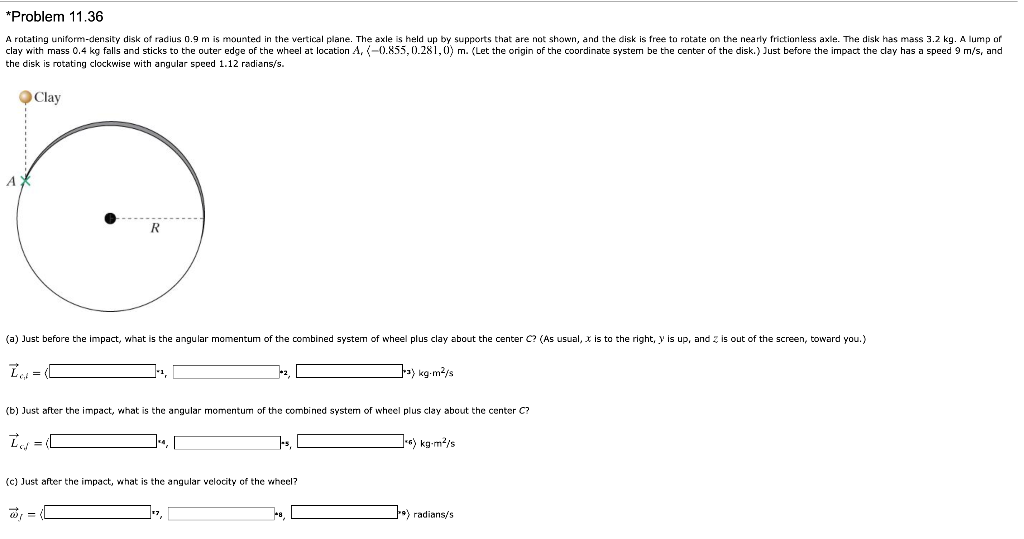 Solved Problem 11.36 A rotating uniform-density disk of | Chegg.com