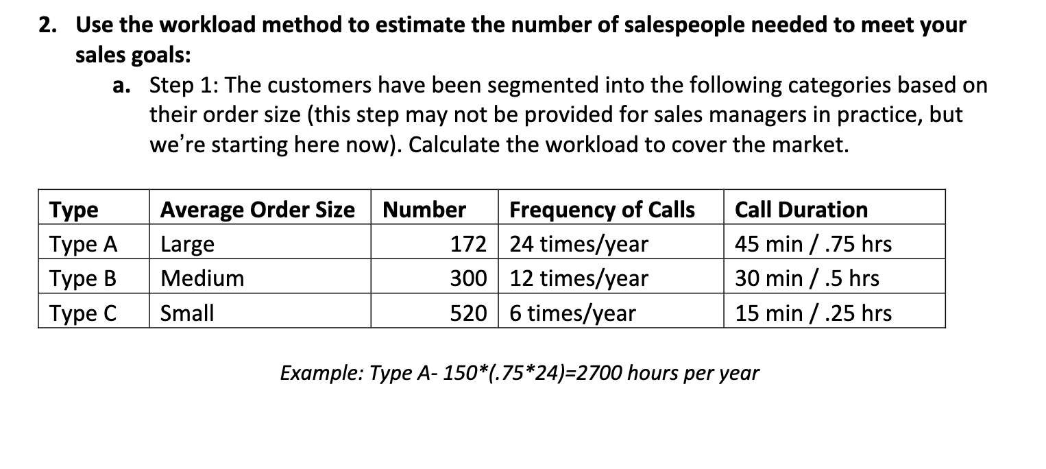 Solved 2. Use the workload method to estimate the number of | Chegg.com
