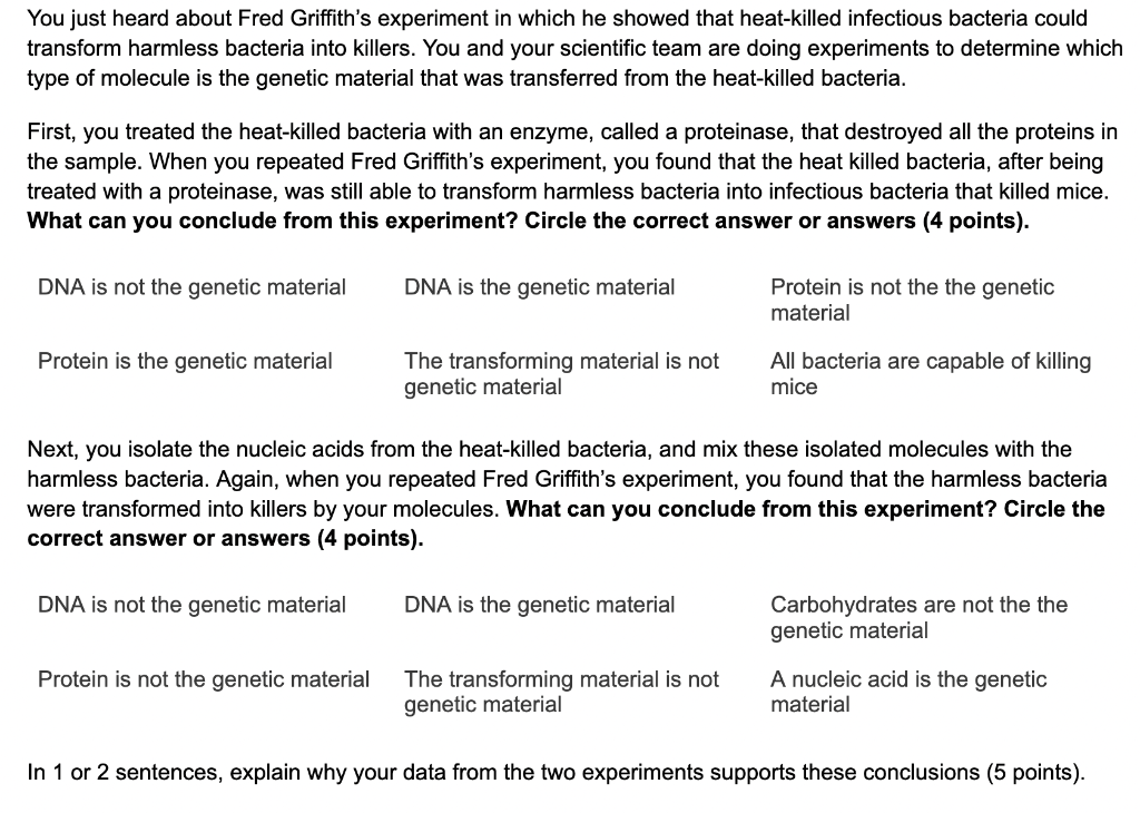 Solved You just heard about Fred Griffith's experiment in | Chegg.com