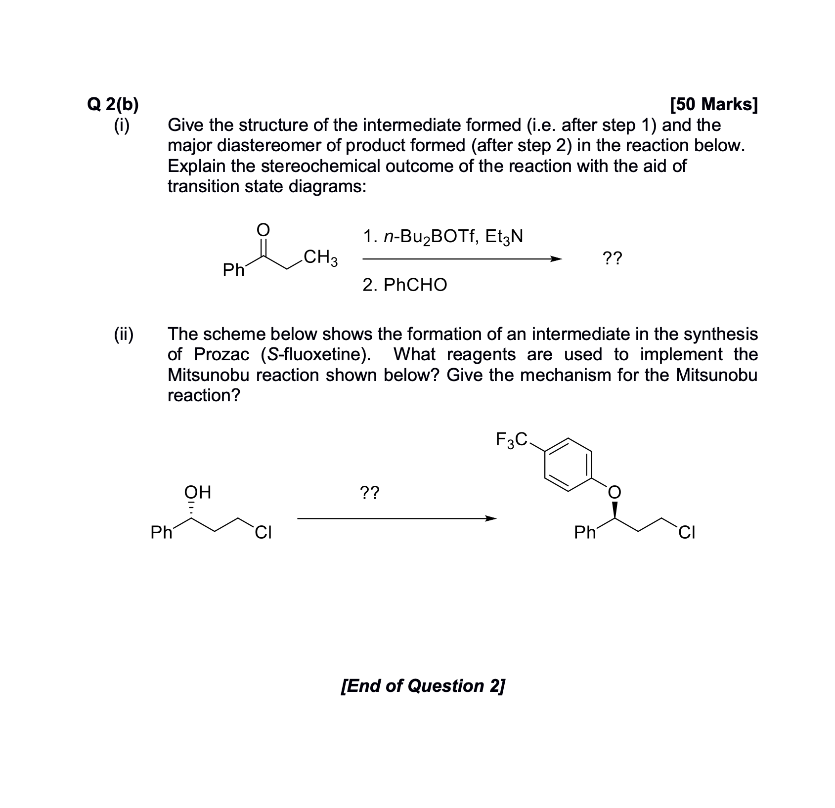 Solved (b) [50 Marks] (i) Give the structure of the | Chegg.com