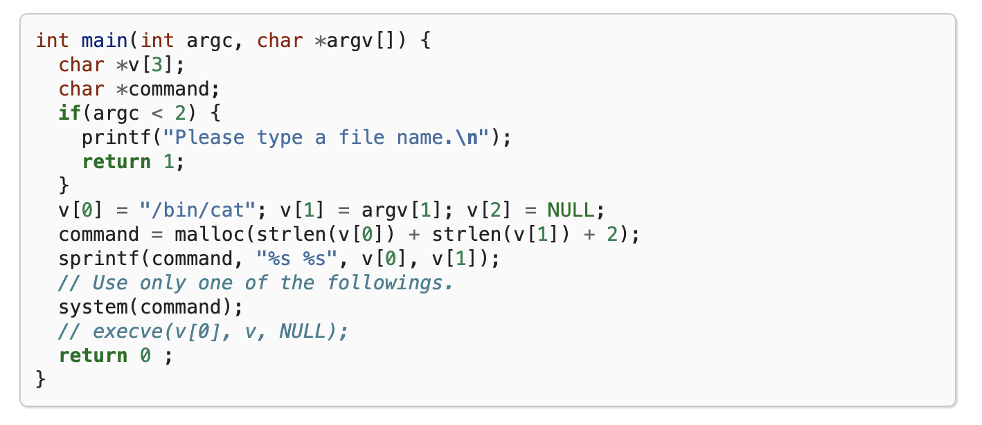 Solved Although system ( ) and execve ( ) can both be used | Chegg.com