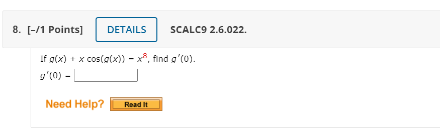 Solved 2. [-13 Points] DETAILS SCALC9 2.6.004. MY NOTES | Chegg.com