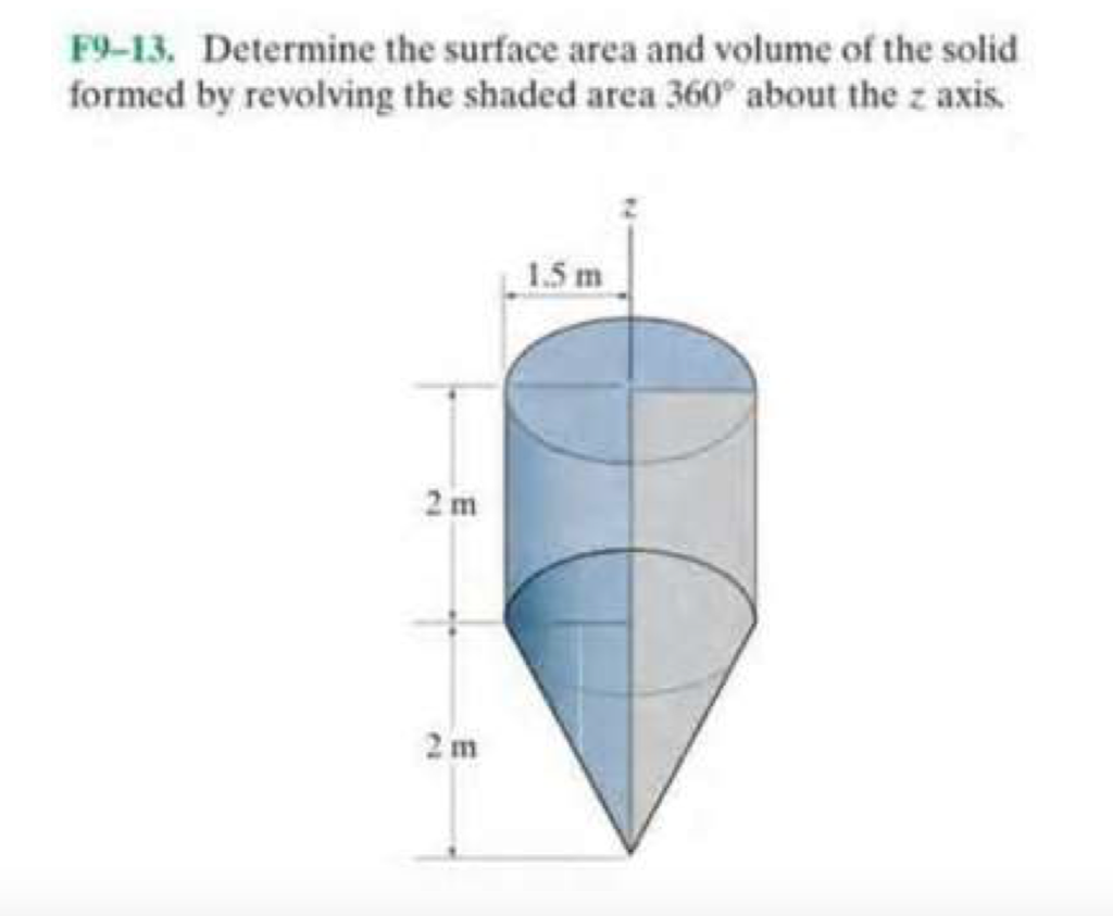 Solved F9-13. Determine the surface area and volume of the | Chegg.com