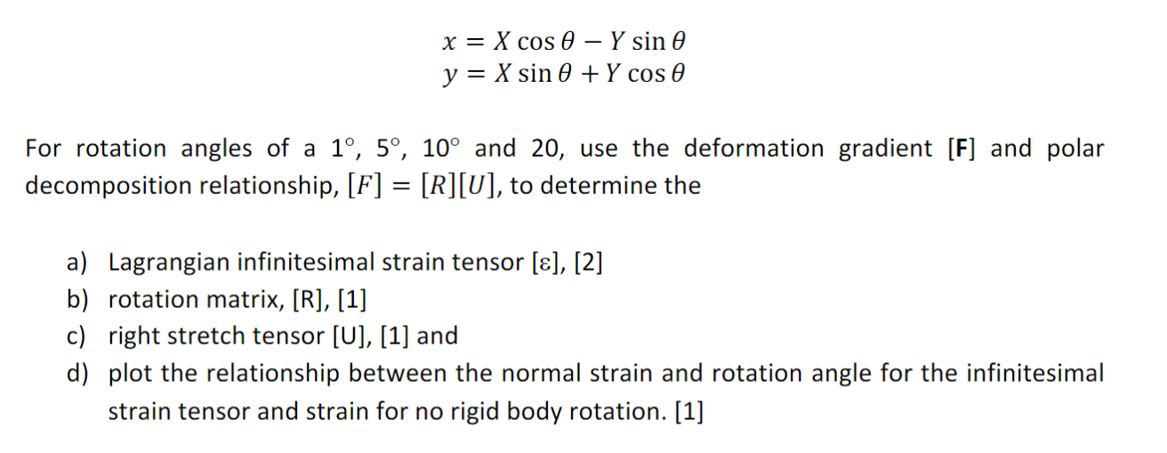 Solved x=xcosθ-Ysinθy=xsinθ+YcosθFor rotation angles | Chegg.com