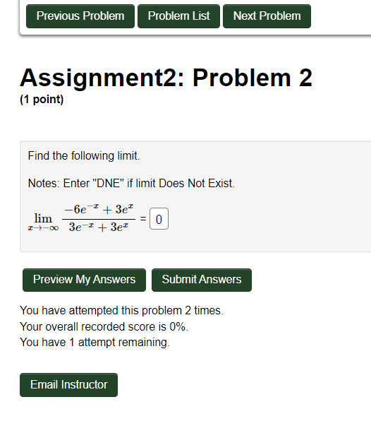 Solved Find the following limit. Notes: Enter "DNE" if limit | Chegg.com