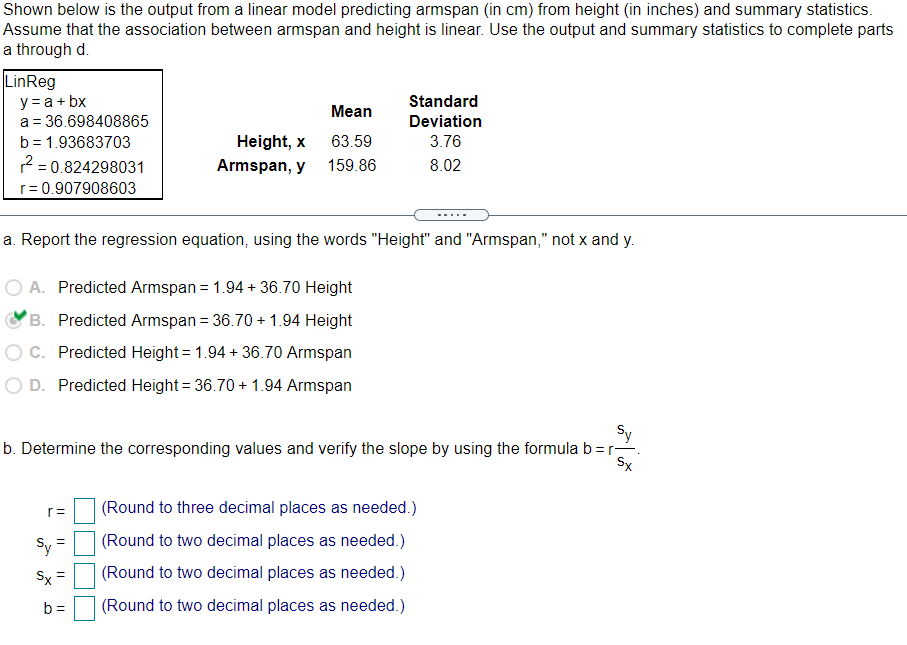 Solved Shown below is the output from a linear model | Chegg.com