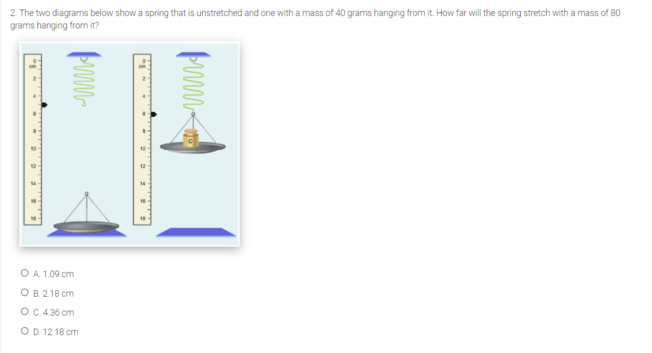 Solved 1. The two diagrams below show a spring, first with | Chegg.com