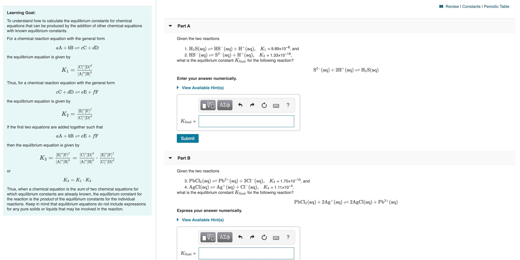 Solved Review Constants 1 Periodic Table Learning Goal: To | Chegg.com