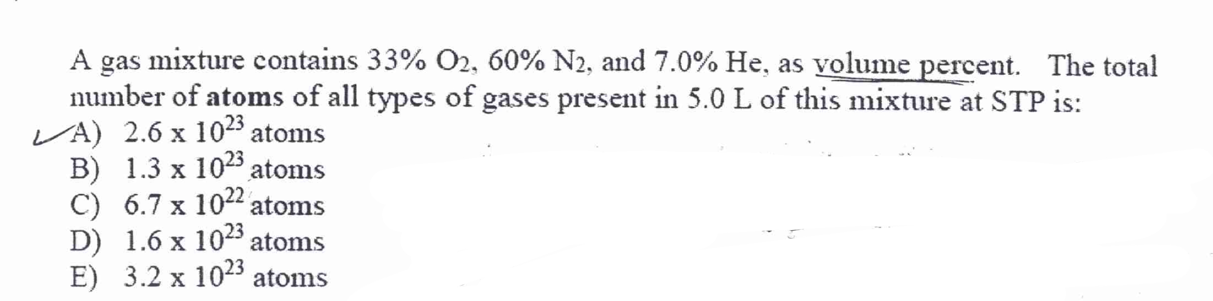 Solved A gas mixture contains 33%O2,60% N2, and 7.0%He, as | Chegg.com
