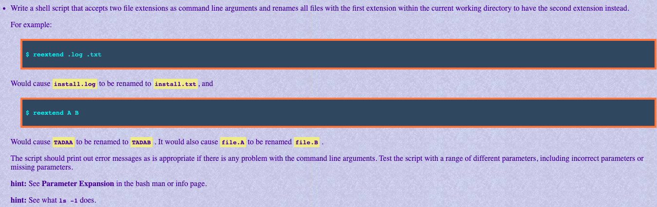 Solved For example: $ reextend . log . txt Would cause | Chegg.com