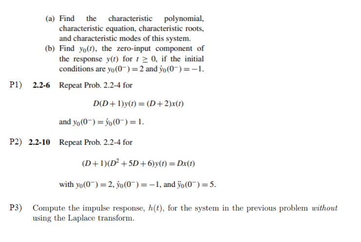 Solved (a) ﻿Find the characteristic | Chegg.com