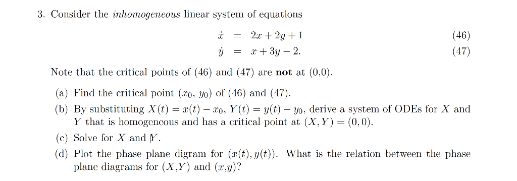 Solved 3. Consider the inhomogeneous linear system of | Chegg.com