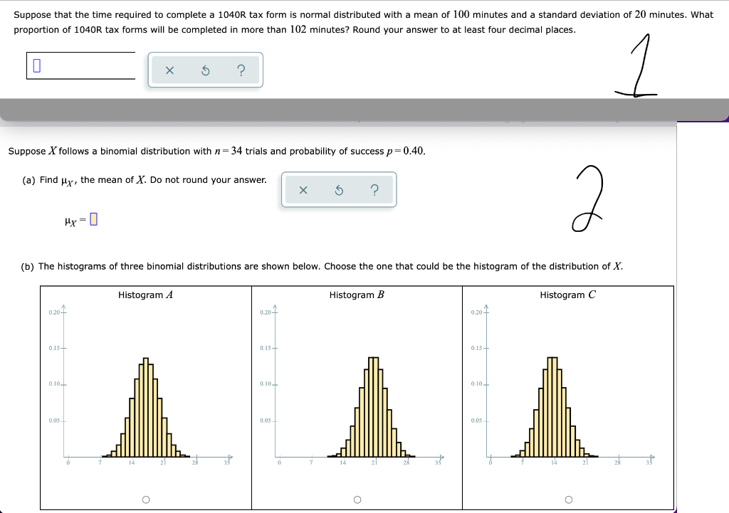 Solved Suppose that the time required to complete a 1040R | Chegg.com