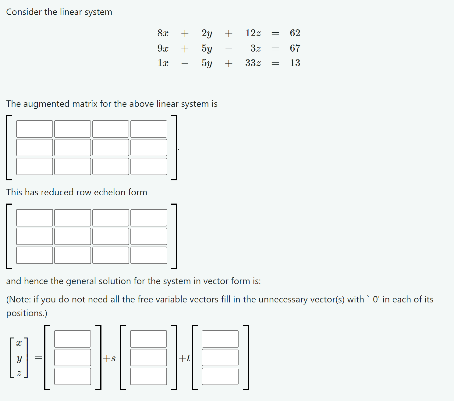 Solved Consider the linear | Chegg.com