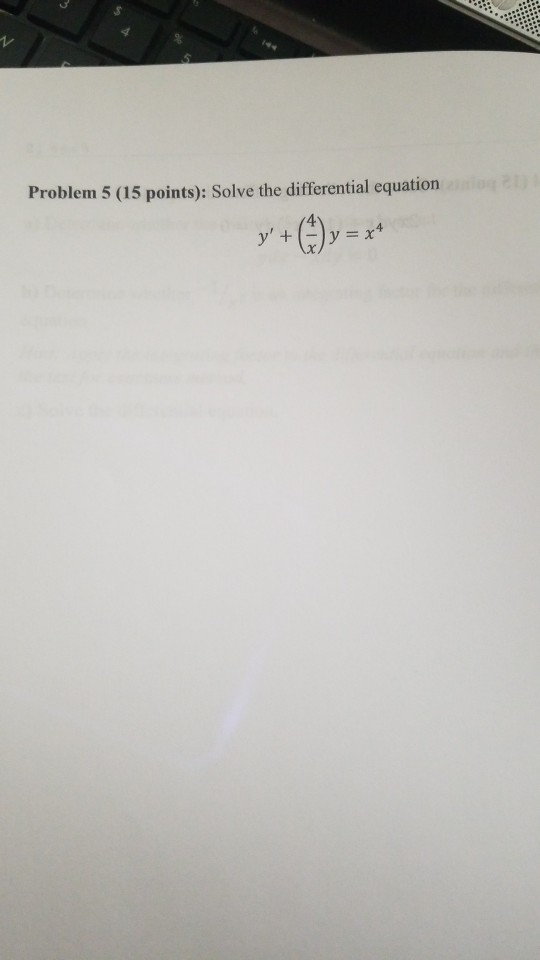Solved Problem 5 (15 points): Solve the differential | Chegg.com