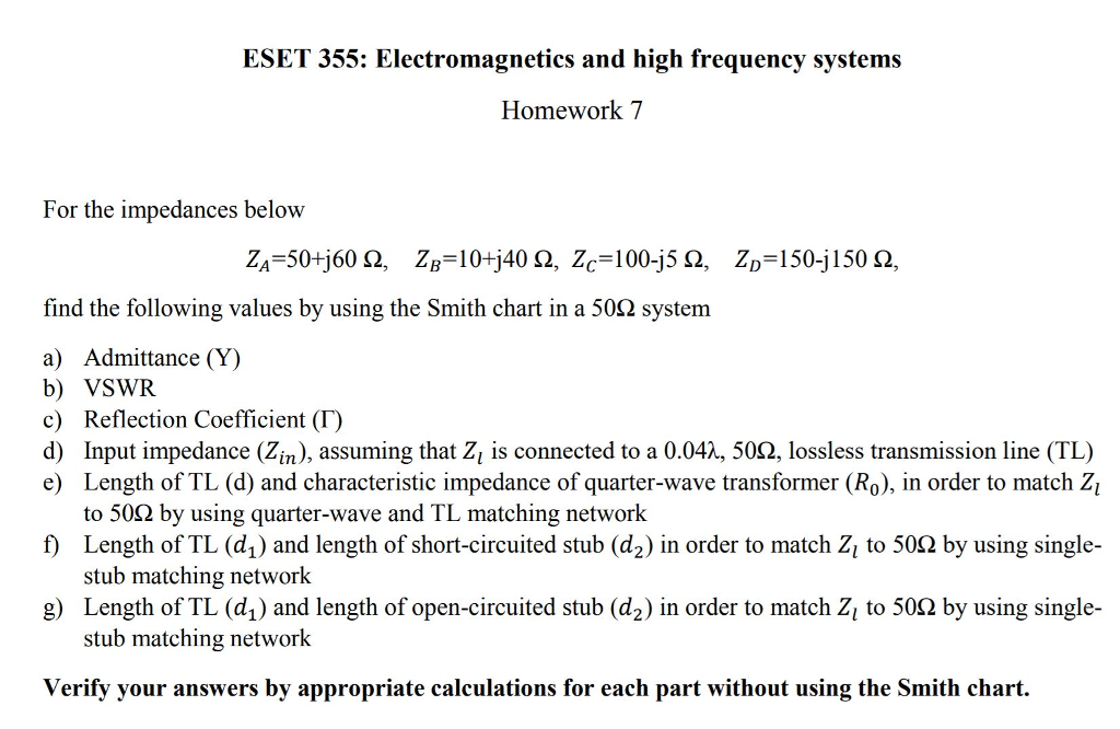 Solved Find the following impedances below. Find the | Chegg.com