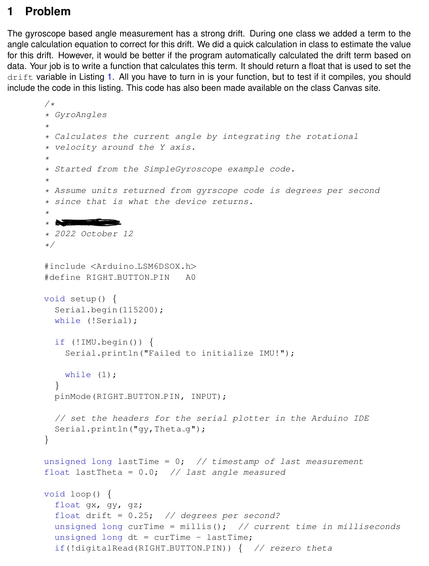 Solved Problem gyroscope based angle measurement has a | Chegg.com